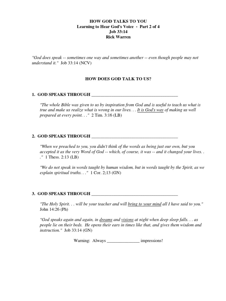 How God Talks To You | PDF | Jesus | Prayer