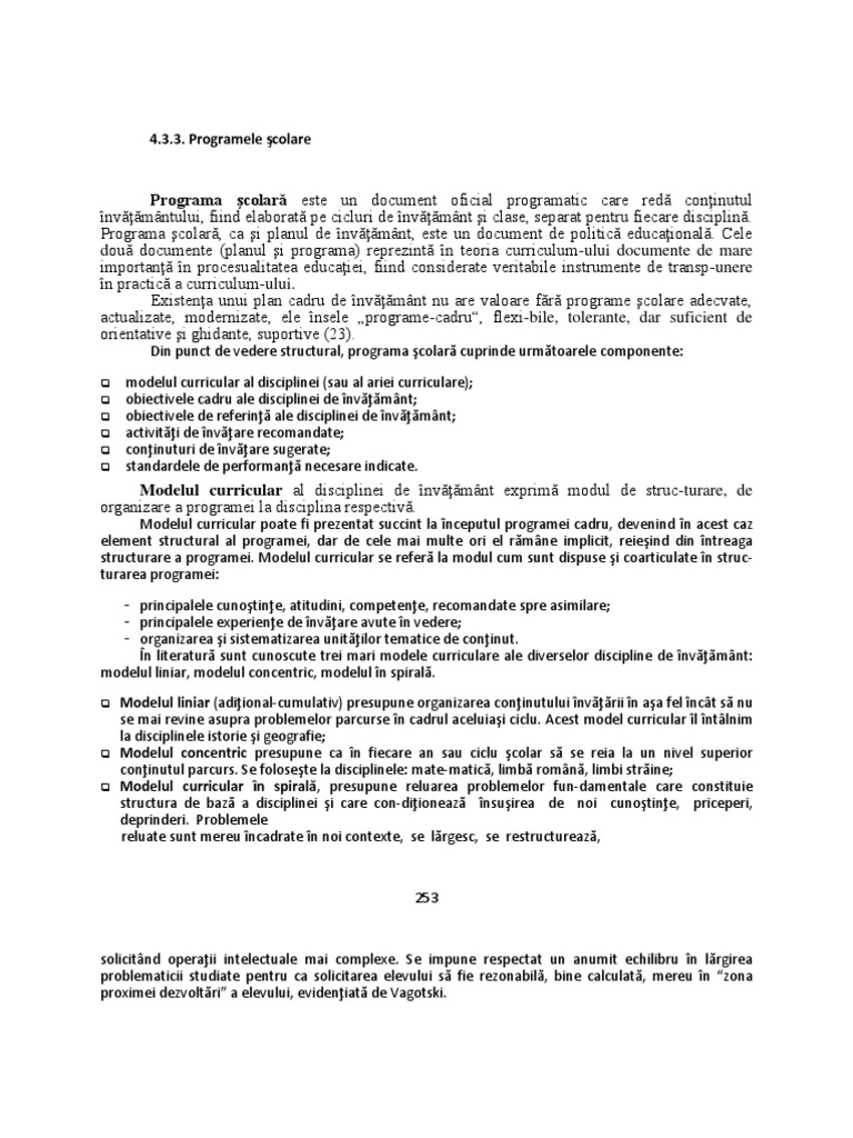 Programa Scolara | PDF