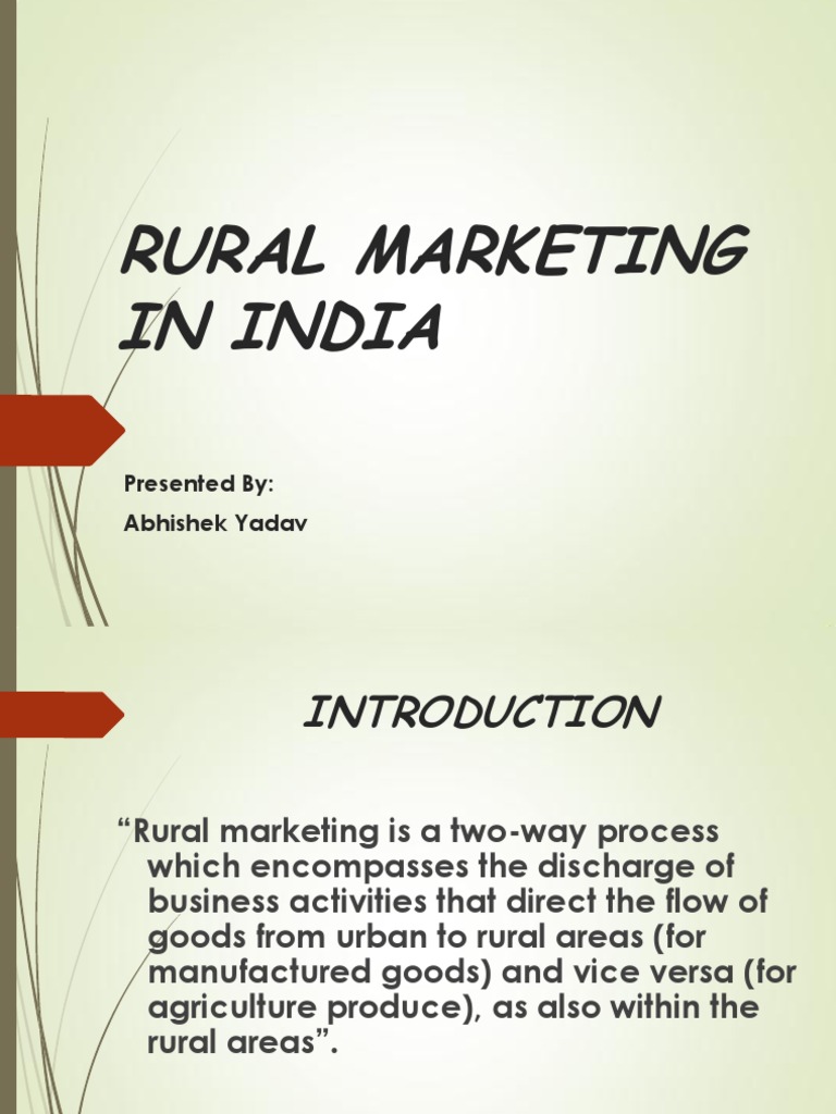 Rural Marketing | PDF