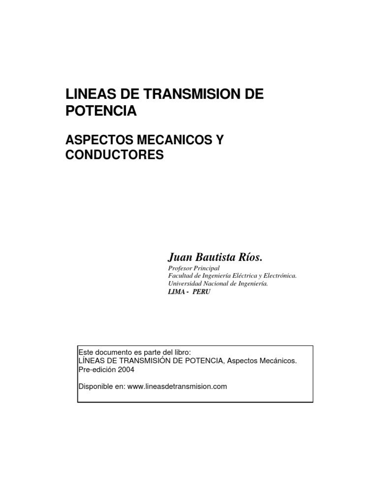 LT - Book - 11 - 12 Lineas de Transmision de Potencia Aspectos Mecanicos y Conductores | PDF ...