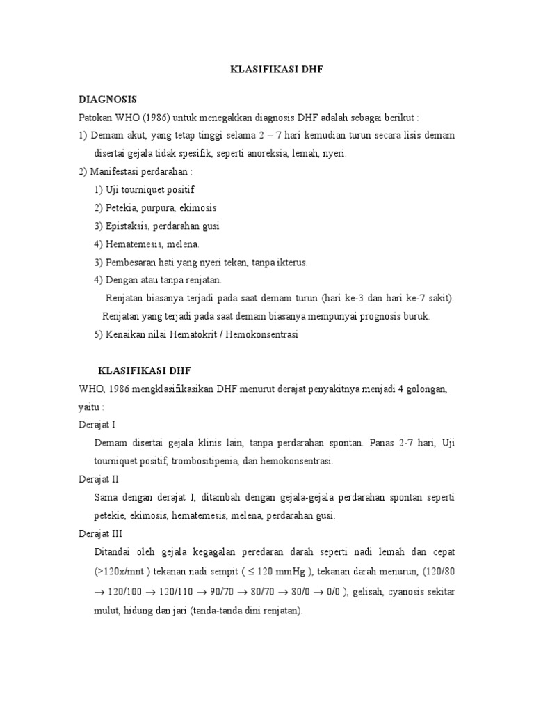 Klasifikasi DHF | PDF