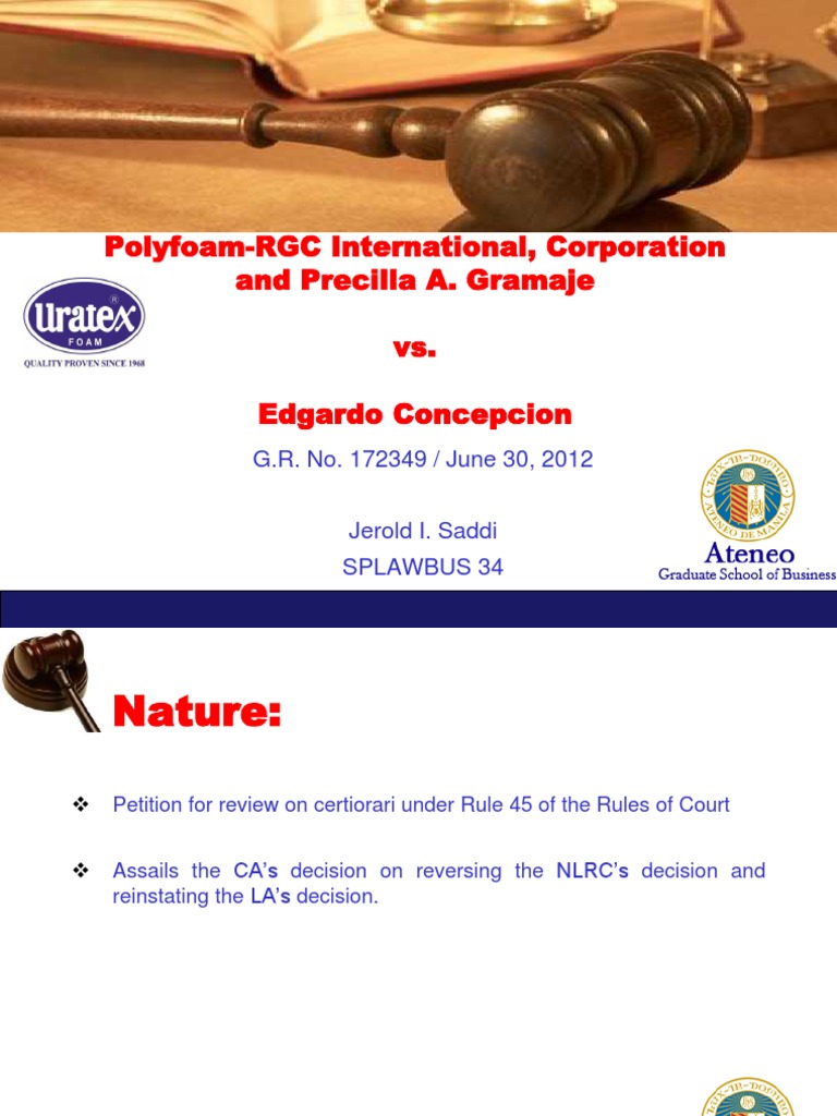 Polyfoam vs. Concepcion | PDF | Independent Contractor | Employment