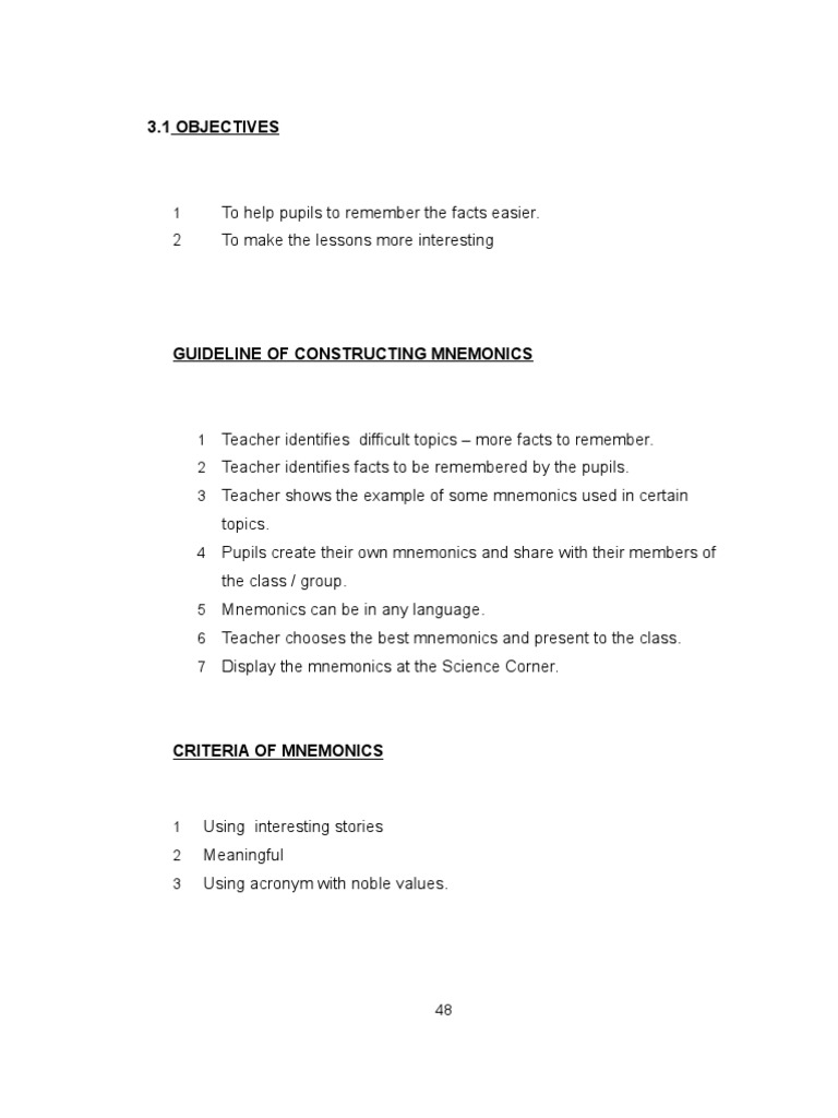 Mnemonic 1 For Science Year 5 | PDF | Mnemonic | Planets