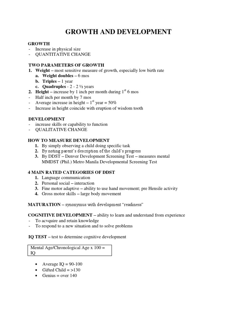 Growth and Development | PDF