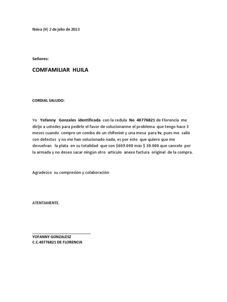 Formato Carta Solicitud Confamiliar | PDF | Business | Ocio
