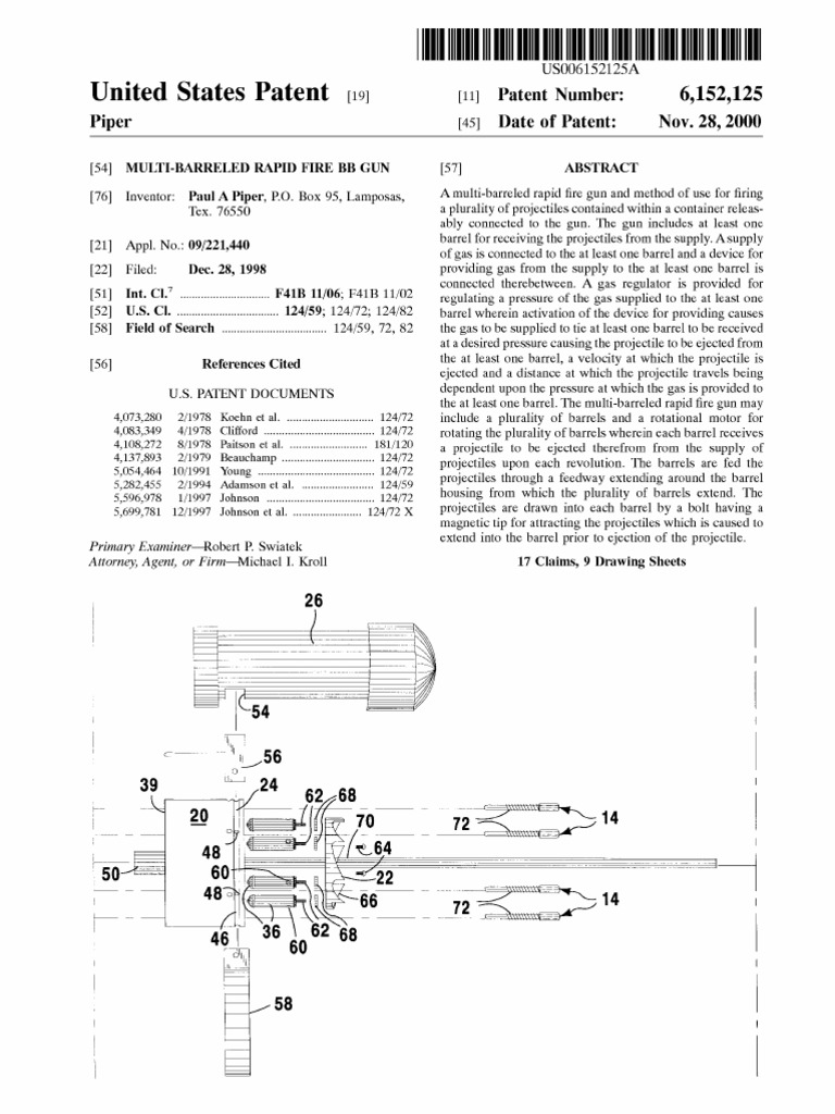 Minigun Patent Diagram | PDF