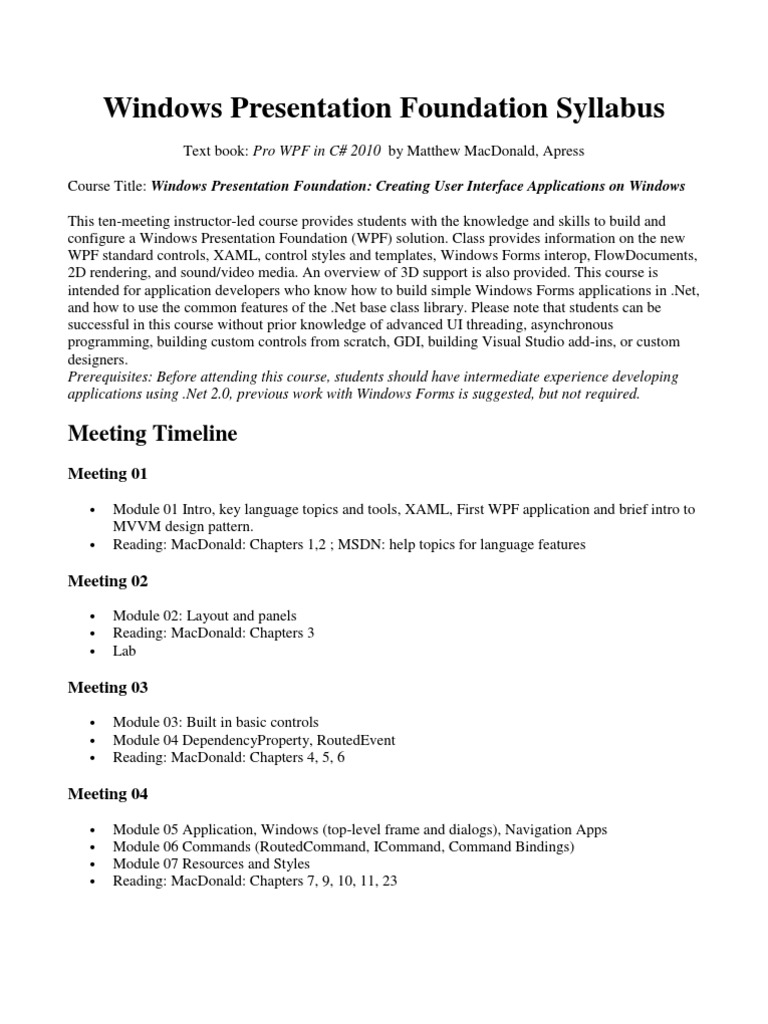 WPF Winter | PDF | Windows Presentation Foundation | Extensible Application Markup Language
