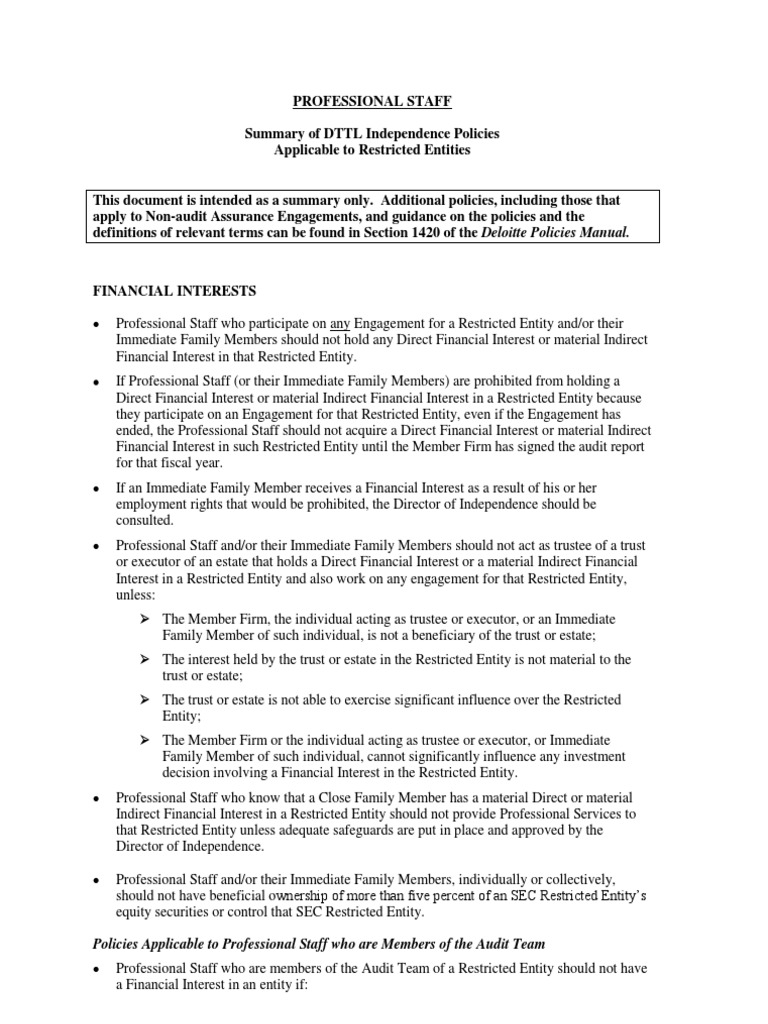 Summary Professional Staff | PDF | Loans | Securities (Finance)