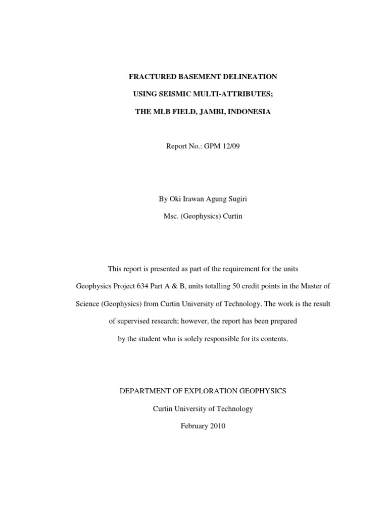 Attribute Fracture Basement | PDF | Reflection Seismology | Applied And ...