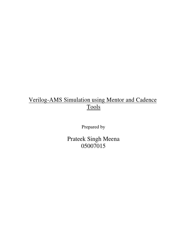 Verilog AMS Tutorial | PDF | Digital Electronics | Electronic Design Automation