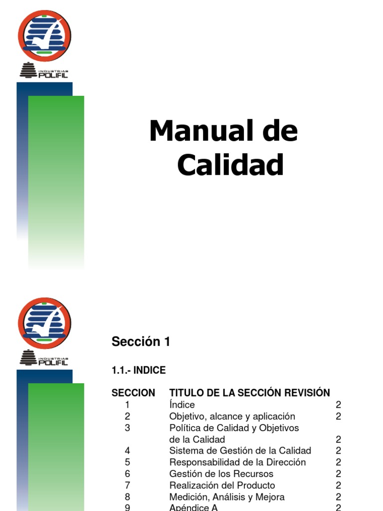 Manual de Calidad | PDF | Gestión de la calidad | Calidad (comercial)