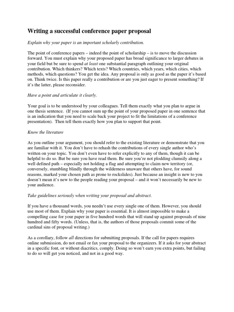 Writing a Winning Conference Proposal | PDF | Lutheranism | Thesis