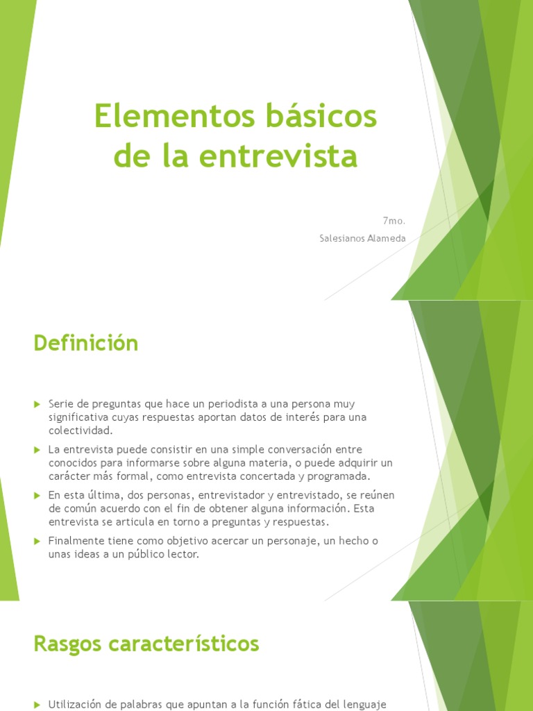 Elementos Básicos de La Entrevista | PDF | Información | Conceptos ...