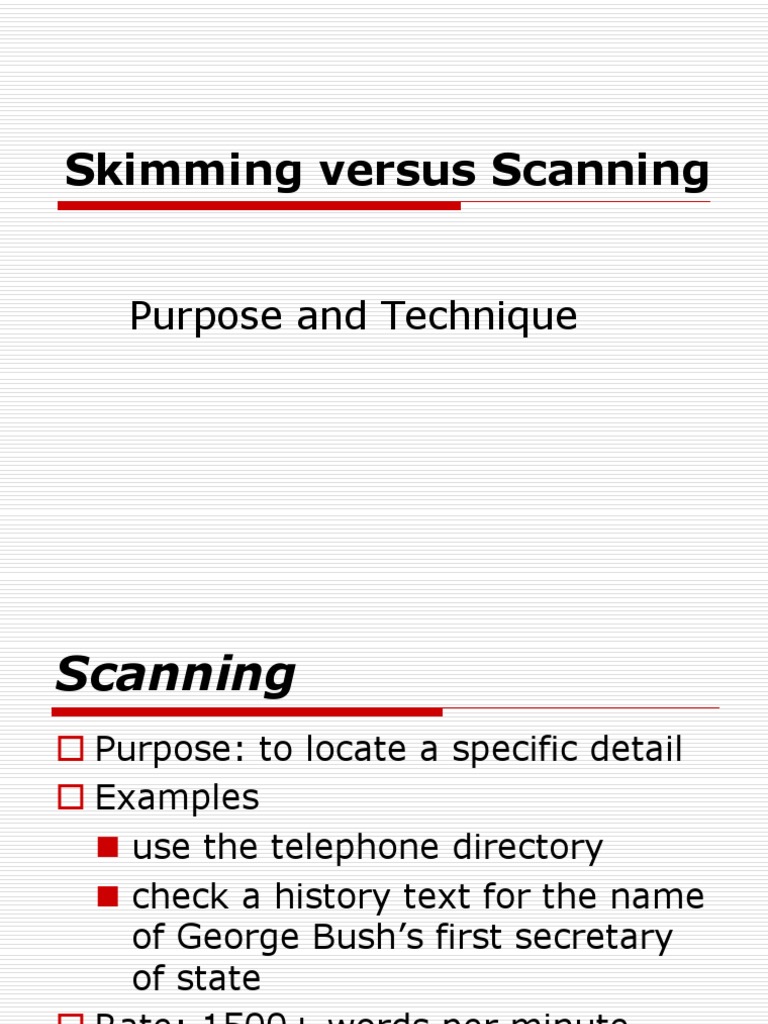 Skim Versus Scan | PDF