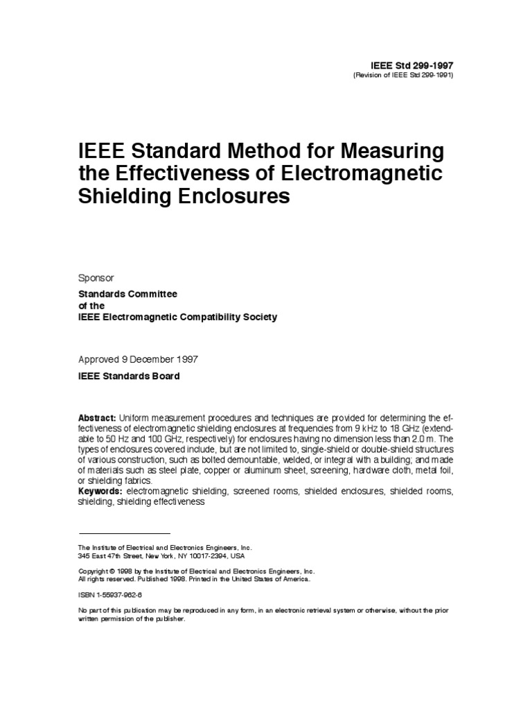 Ieee 299 1997 | PDF | Antenna (Radio) | Hertz