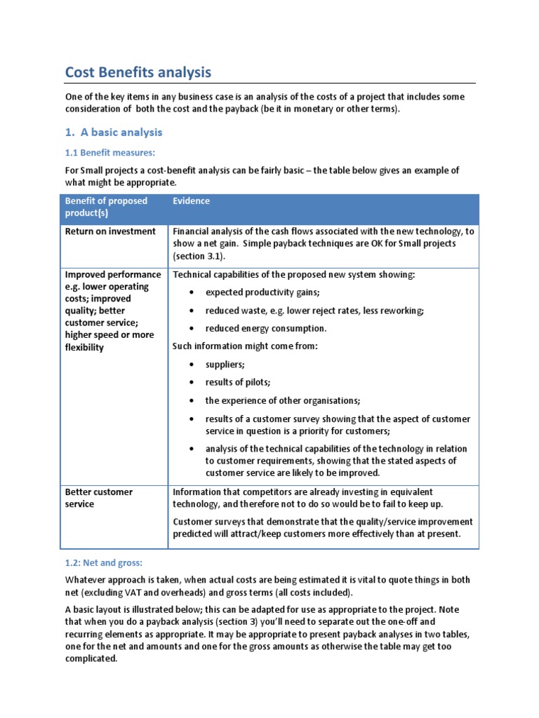 MMU Cost Benefit Analysis Toolkit | PDF | Internal Rate Of Return | Net ...