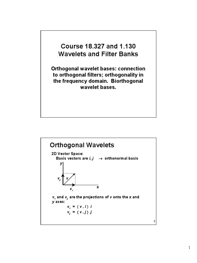Handout 11 | PDF | Wavelet | Harmonic Analysis