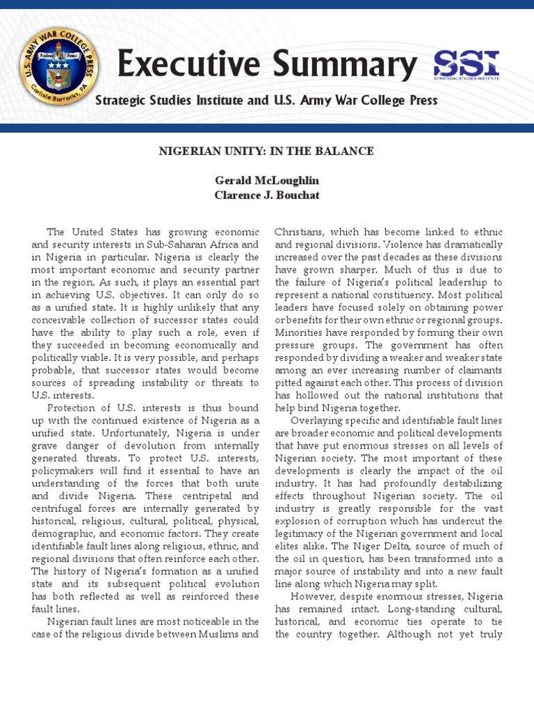 Executive Summary: Strategic Studies Institute and U.S. Army War ...