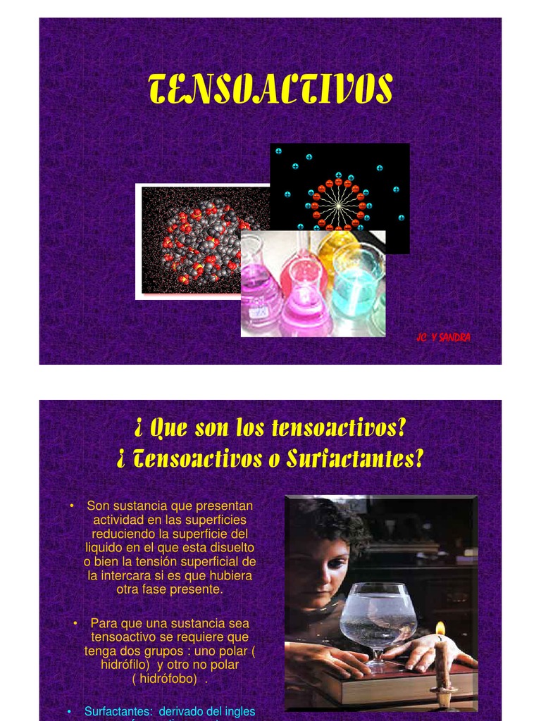 Tensoactivos | PDF | Tensioactivo | Moléculas