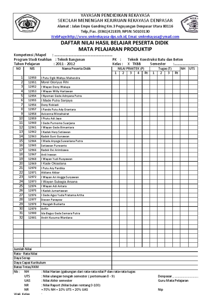 Nilai Semester Genap 2012baru | PDF