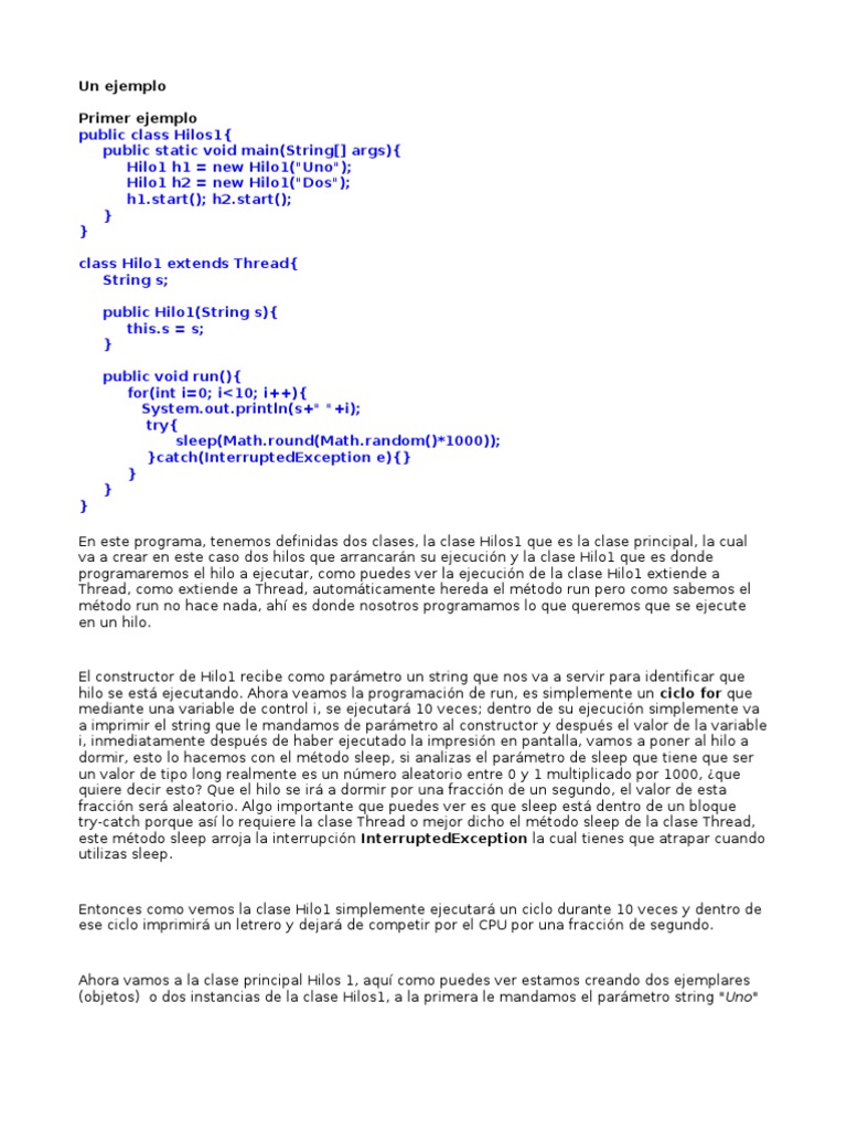 Hilos | PDF | Hilo (Computación) | Java (lenguaje de programación)