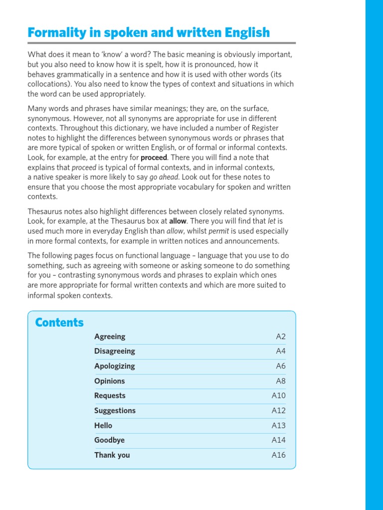 Formality in Spoken and Written English | PDF | Opinion | English Language