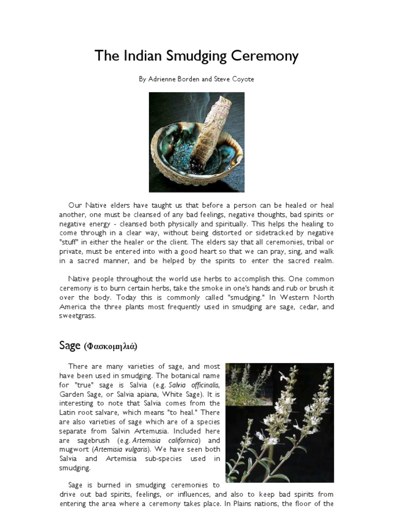 Indian Smudging Ceremony Explained | PDF | Prayer | Religion And Belief