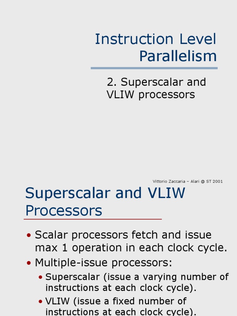 Superscalar and VLIW Processors Explained | PDF | Instruction Set | Cpu ...