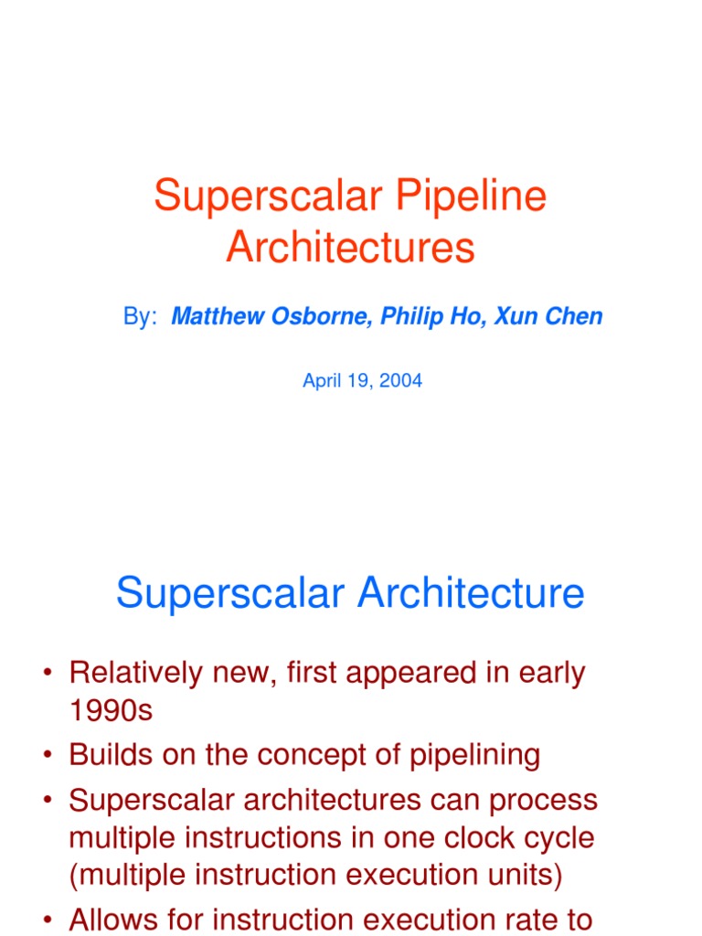 Superscalar Architectures | PDF | Central Processing Unit | Mips Instruction Set