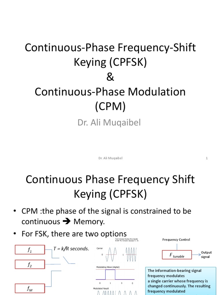 Continuous-Phase Frequency-Shift Keying (CPFSK) | PDF | Modulation ...