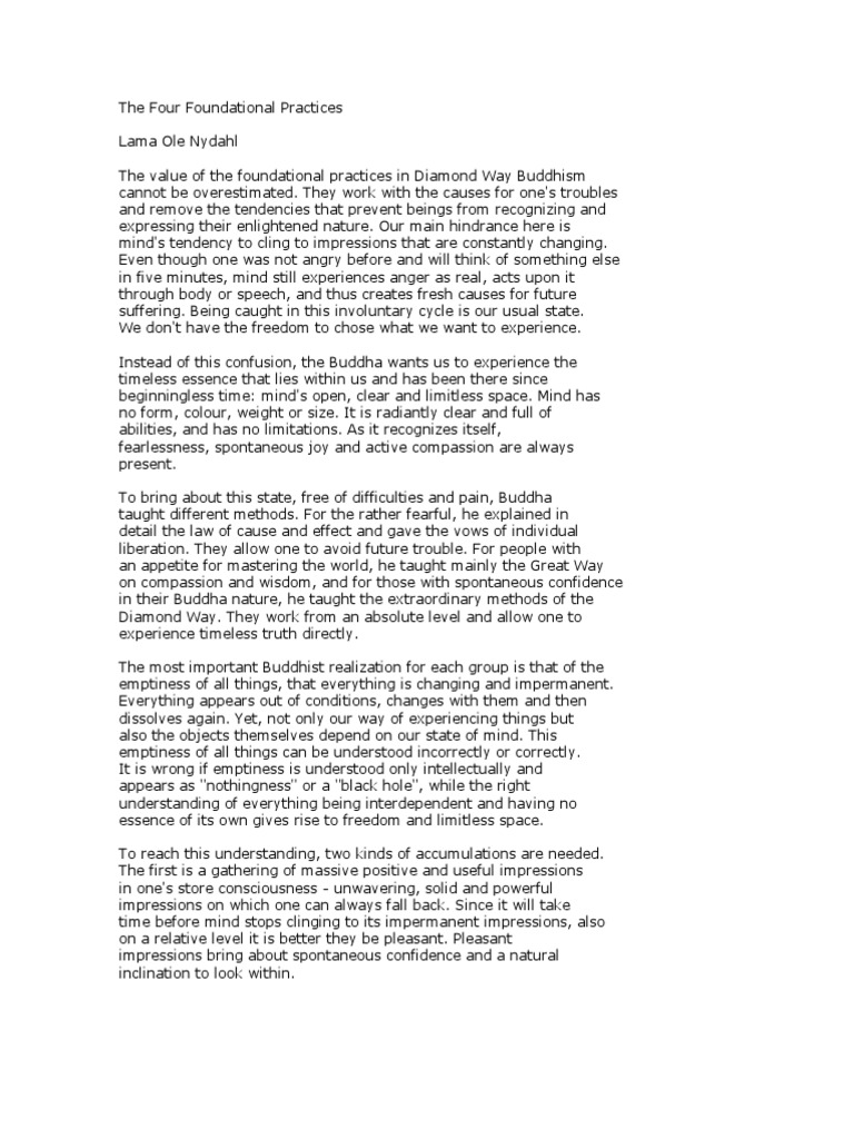 The Four Foundational Practices | Download Free PDF | Meditation ...