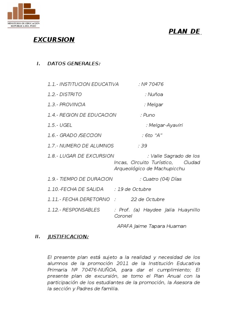 Plan de Viaje de Excursion. Puno Ayaviri | PDF | Machu Picchu | Science