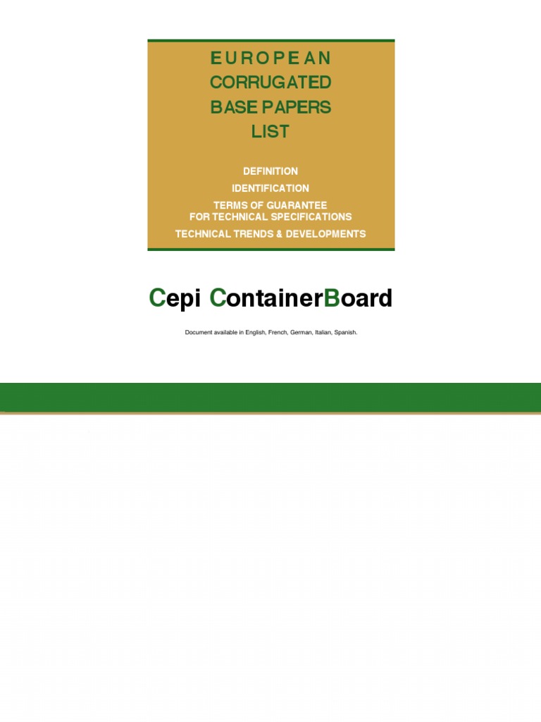 Admin Docs Cepi ContainerBoard List English | PDF | Paper | Strength Of ...