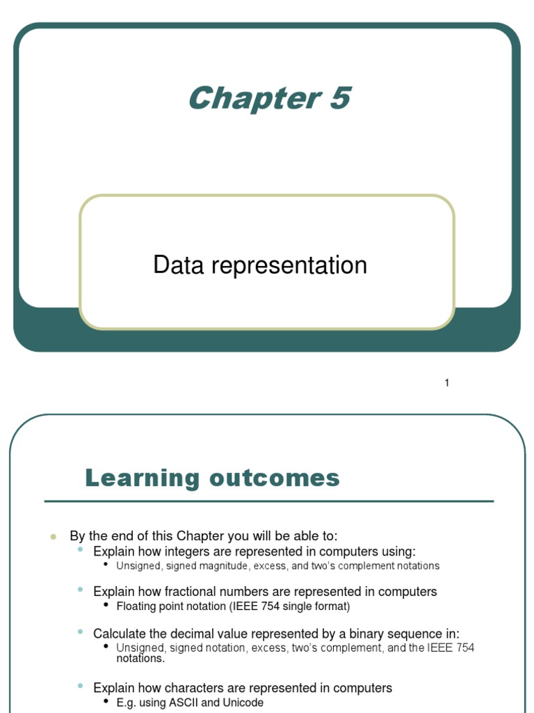 Chapter 5 Data Representation | PDF | Encodings | Computer Architecture
