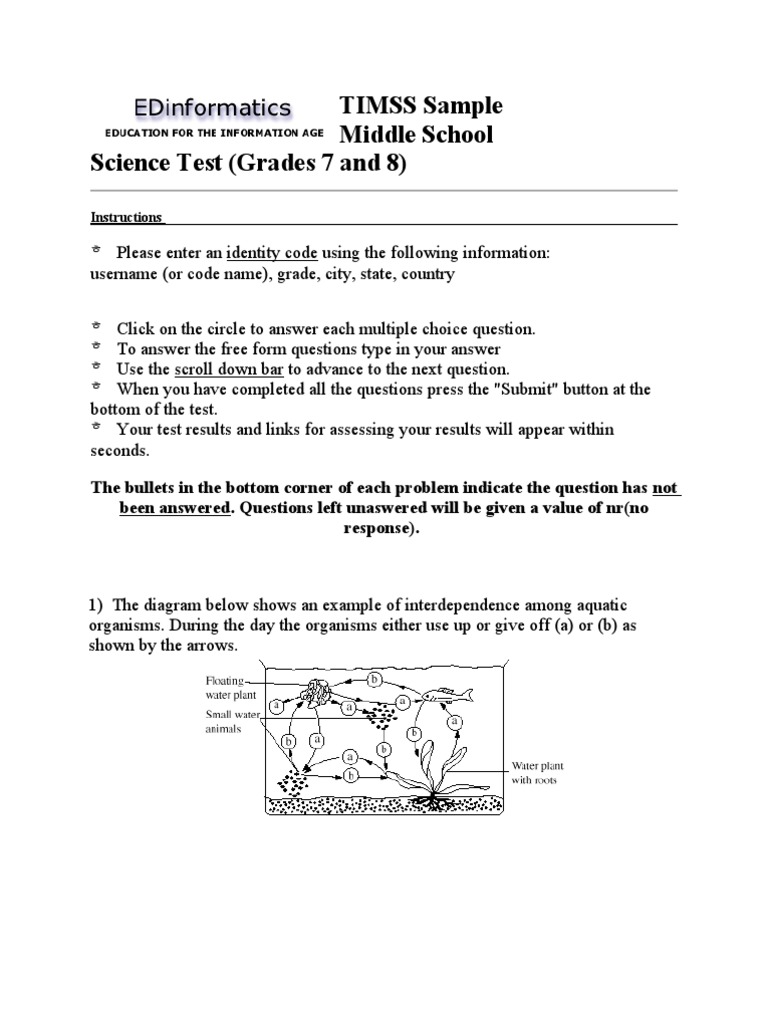 TIMSS Middle School Science Test Guide | PDF | Thermometer | Earth