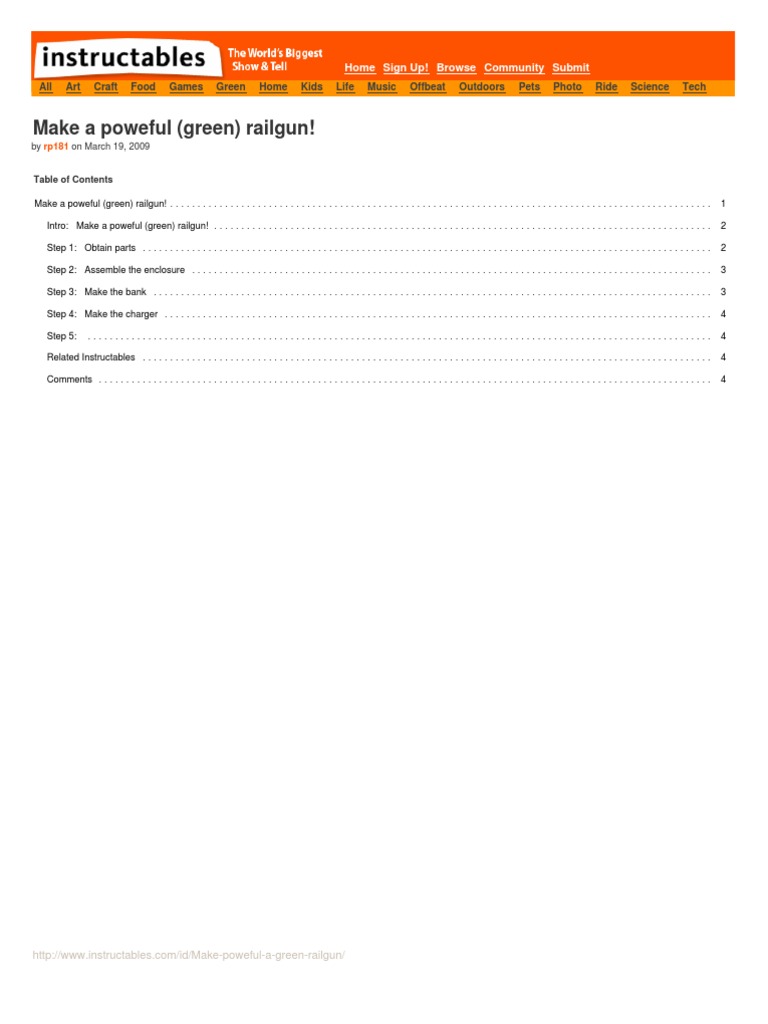 DIY Guide to Building a Railgun | PDF | Capacitor | Electrical ...