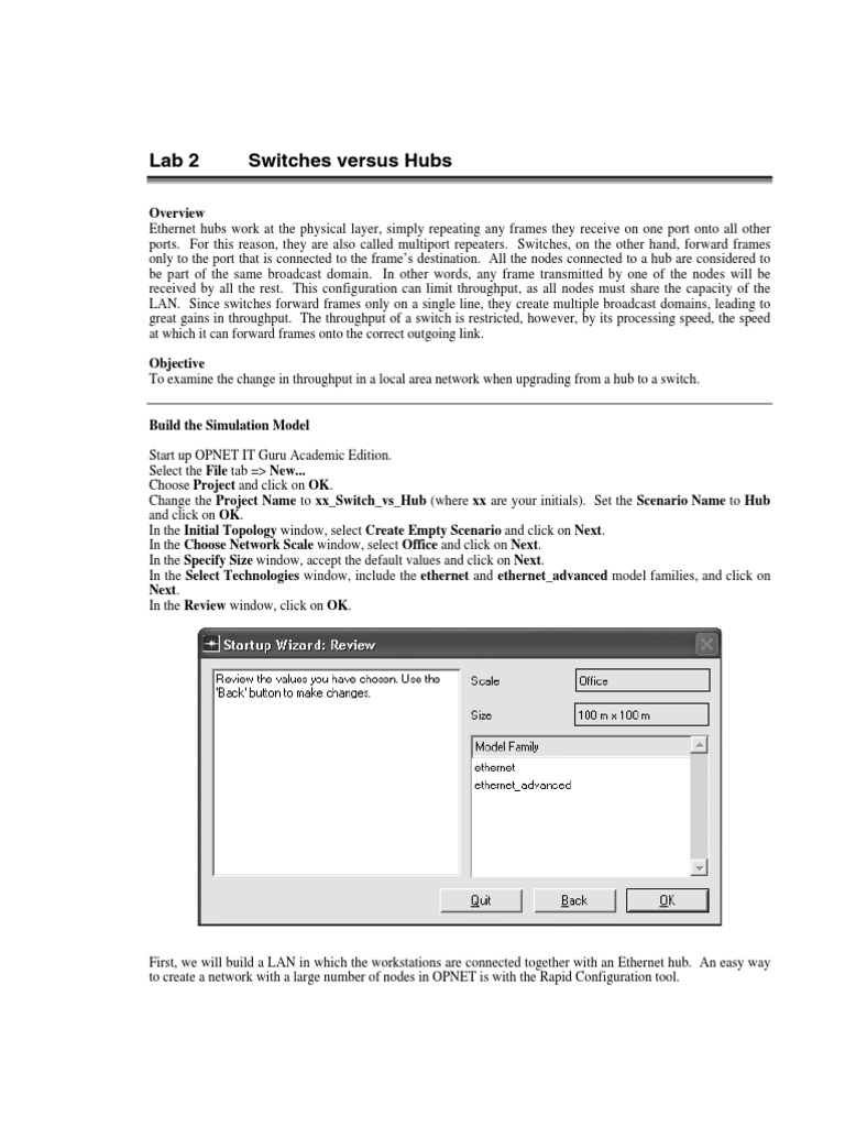 Lab 2 Switches Versus Hubs | Download Free PDF | Network Switch | Ethernet