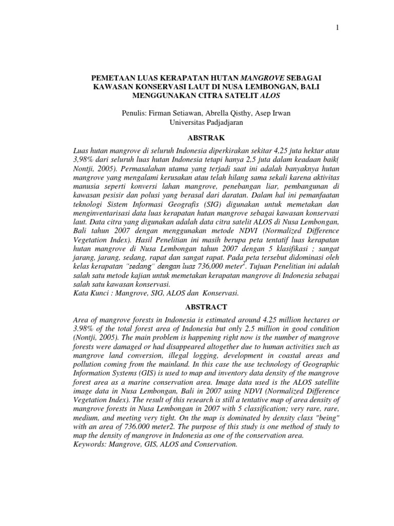 Kerapatan Mangrove Bali | PDF | Griya & Taman | Sains & Matematika