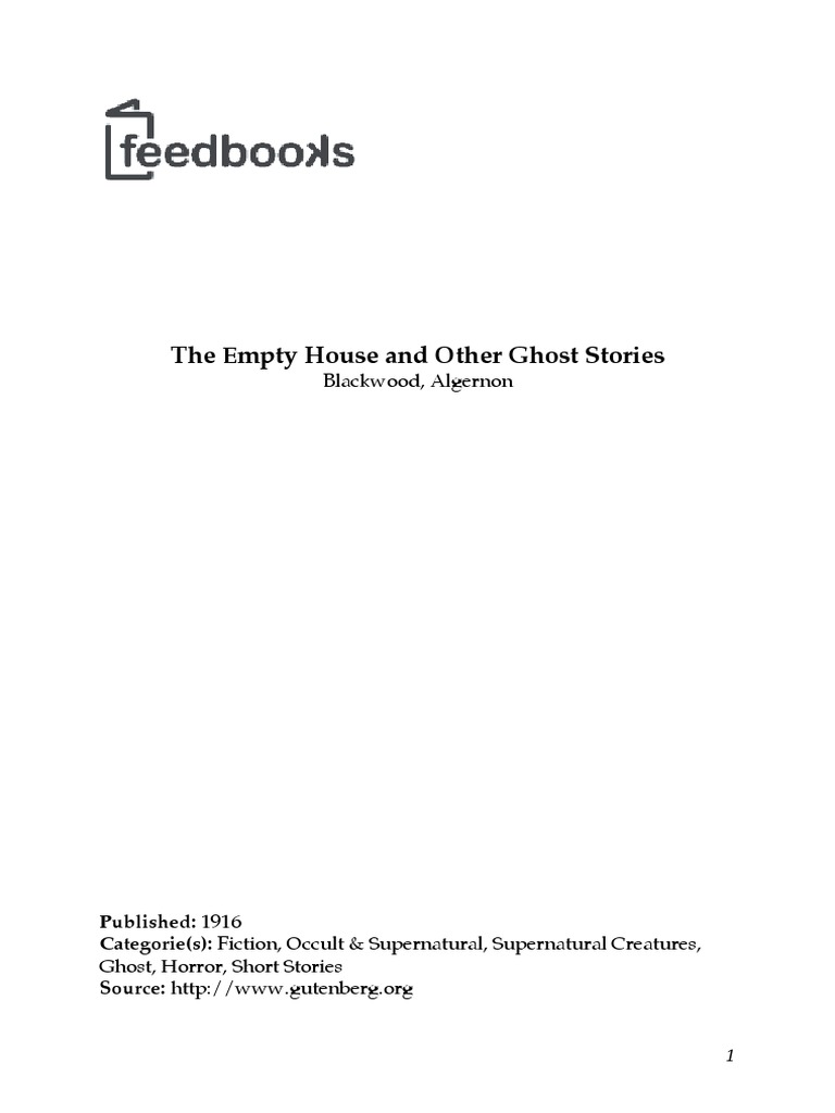 Algernon Blackwood's "The Empty House" | PDF