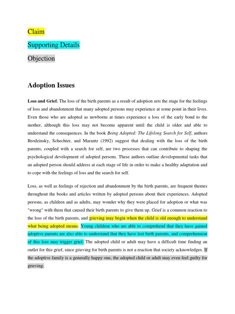 Impact Of Adoption On Adopted Persons Pdf Grief Adoption