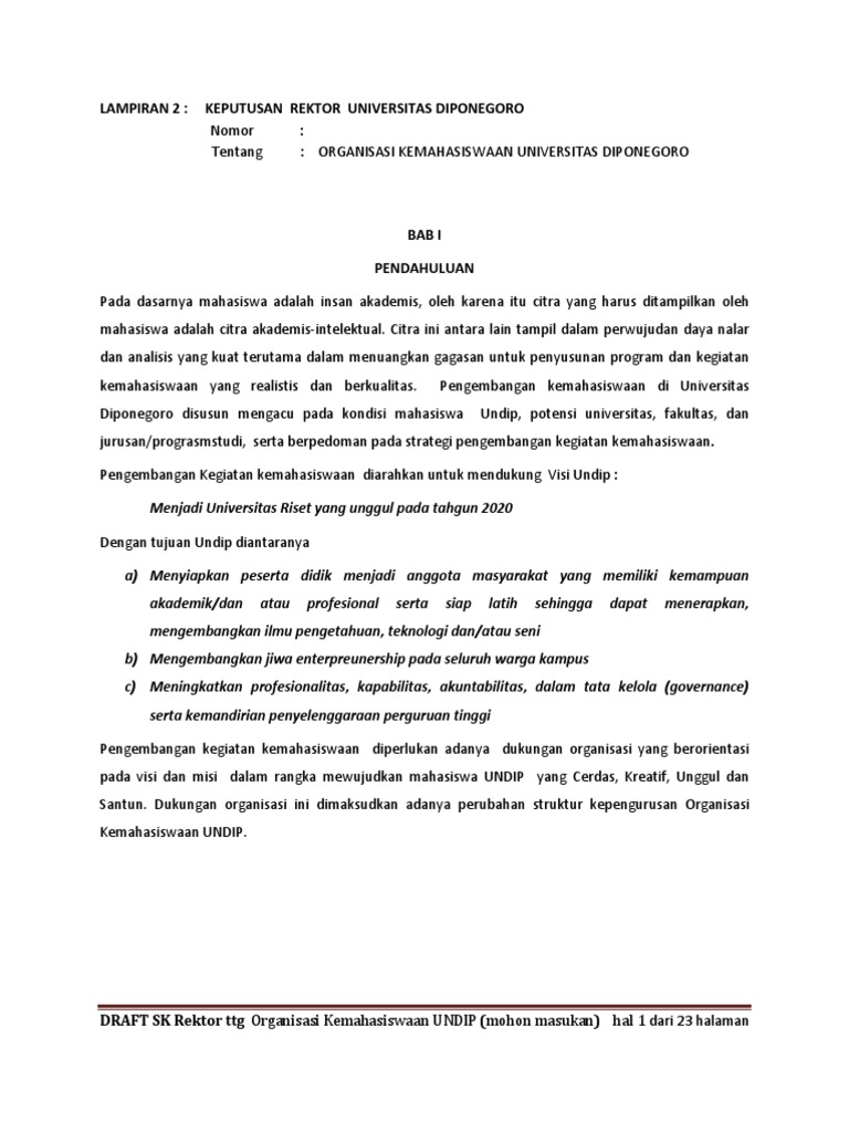 Lampiran 2 - SK Rektor TTG Ormawa Undip | PDF