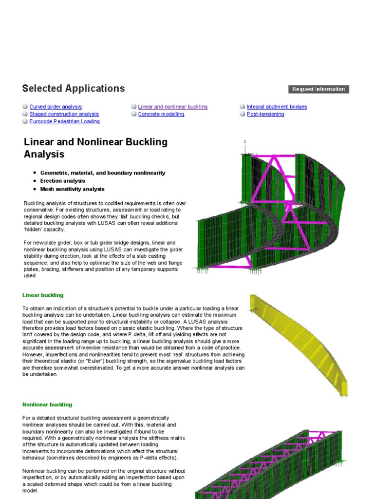 LUSAS Linear and Nonlinear Buckling Analysis | PDF | Buckling ...