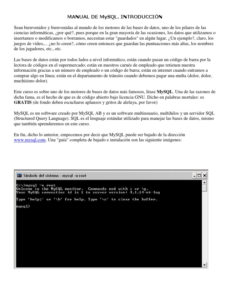 Manual de Mysql | PDF | SQL | Bases de datos