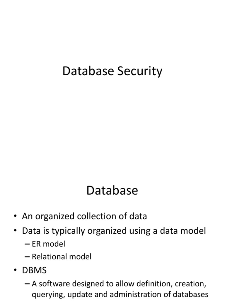 Database Security Pdf Database Transaction Databases