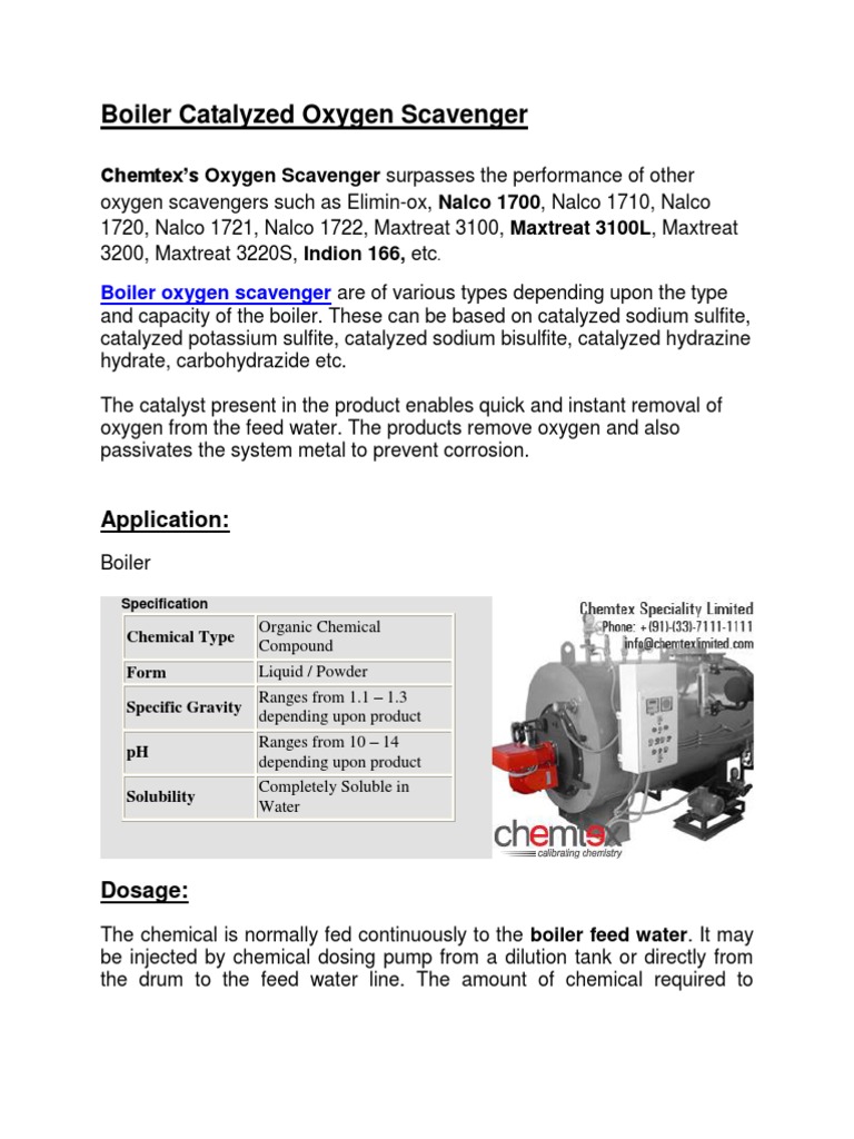Chemtex’s Oxygen Scavenger surpasses the performance of other oxygen ...