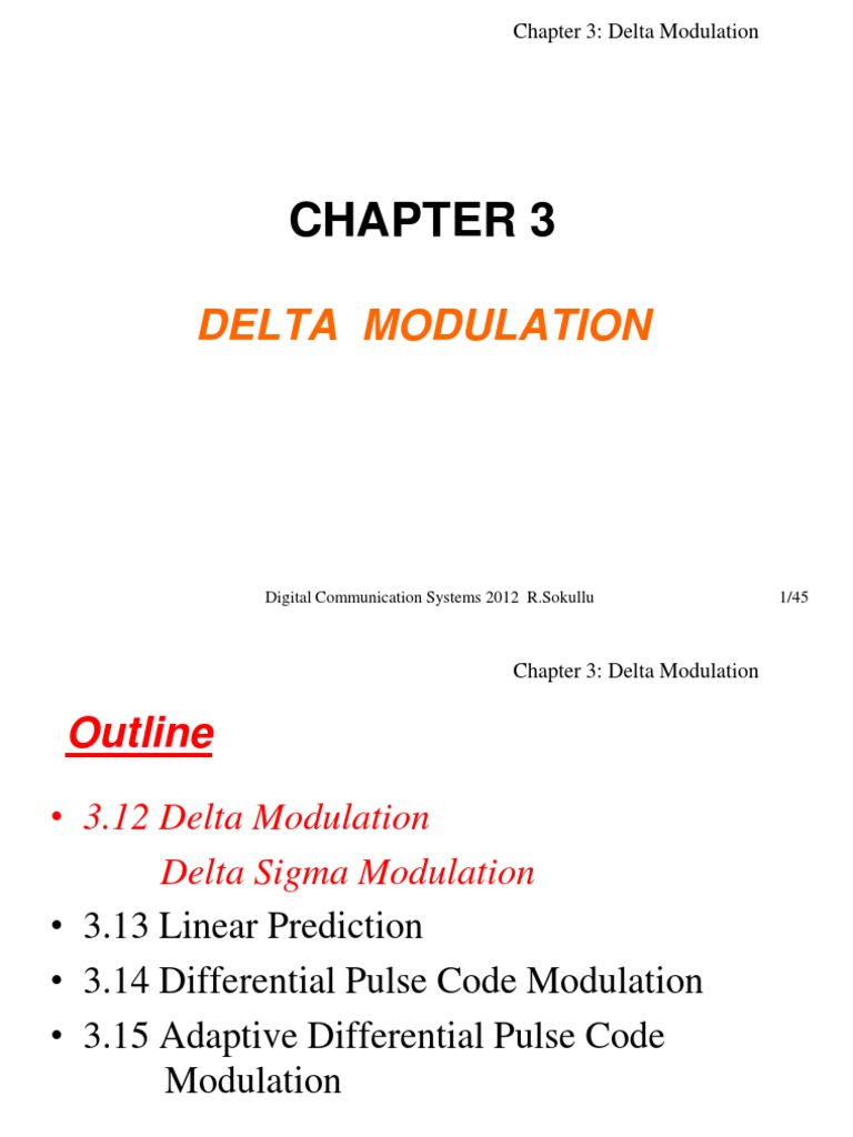Delta Modulation | PDF | Signal To Noise Ratio | Modulation