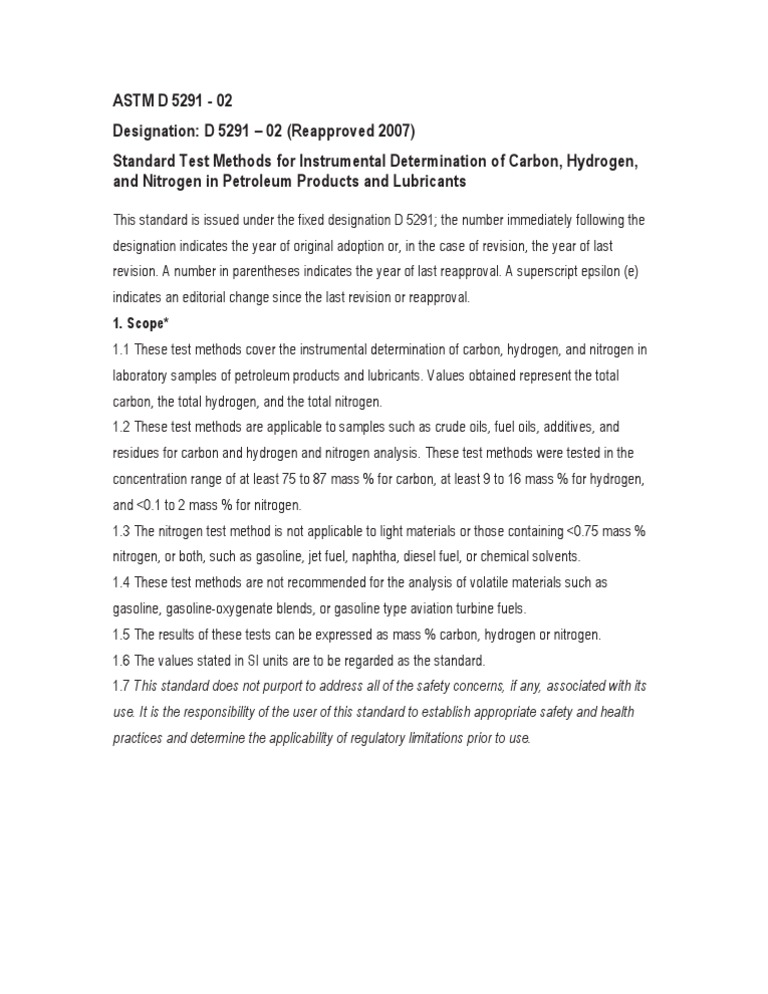 25 Astm d5291 02 | PDF
