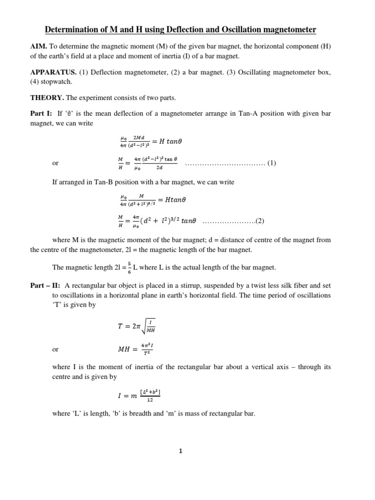 21 Deflection Magnetometer | PDF | Magnetometer | Compass