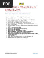 Ejemplo de Diálogo en Un Restaurante | PDF