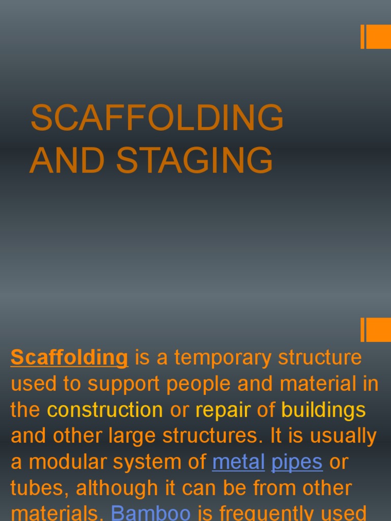 Scaffolding and Staging Overview | PDF | Scaffolding | Manufactured Goods